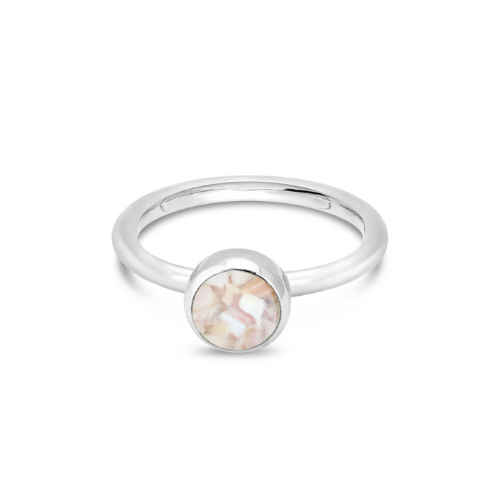 Birth Month Shell Stacker Ring - Round - January - Auger Shell