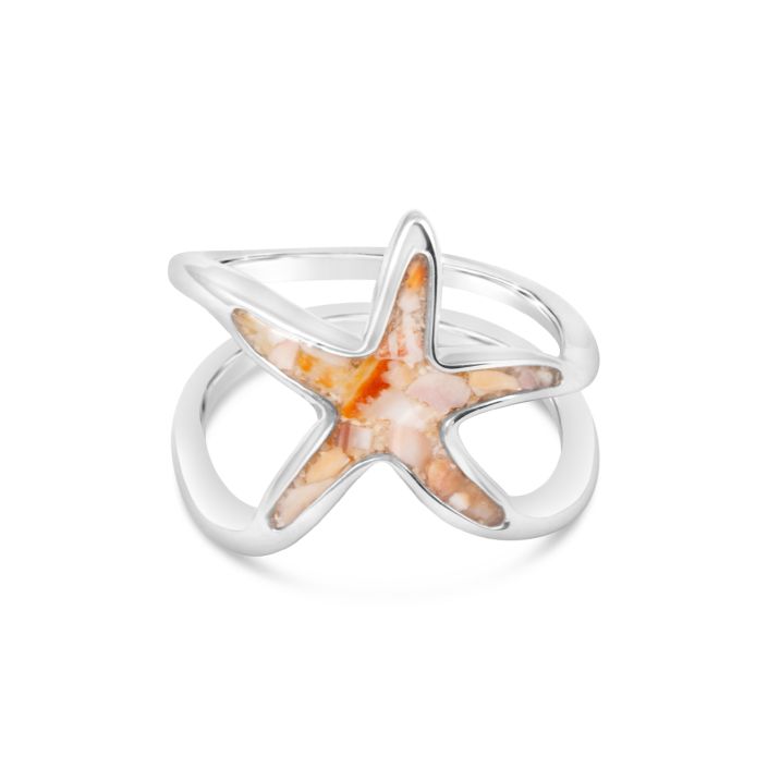 Double Band Starfish Ring